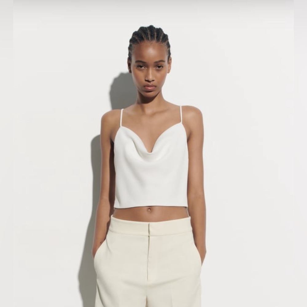 Zara Fluid Neck Line Crop Top - Gem